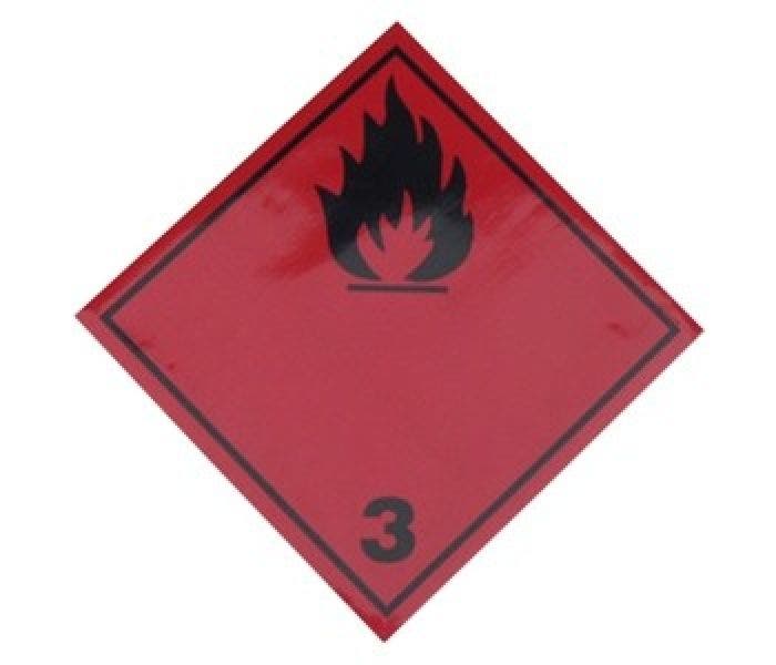 ADR-gevaarsetiket Klasse 3 Brandbare vloeistoffen. Afm. 300x300mm ...